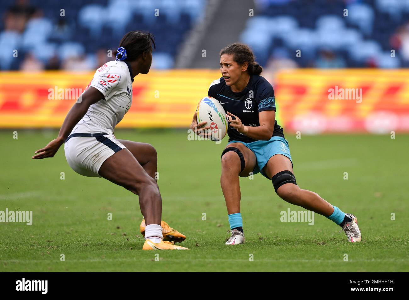 Talei Qalo Wilson of Fiji runs the ball during the HSBC Sydney Sevens ...