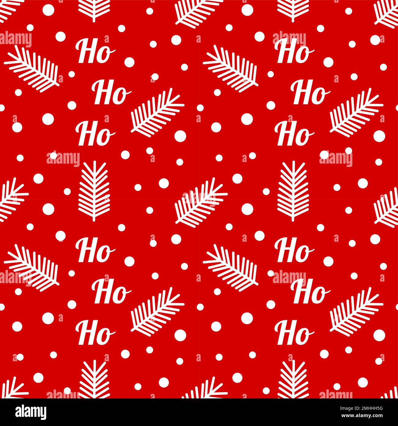 Christmas Ho, Ho, Ho red seamless pattern. Vector illustration Stock ...
