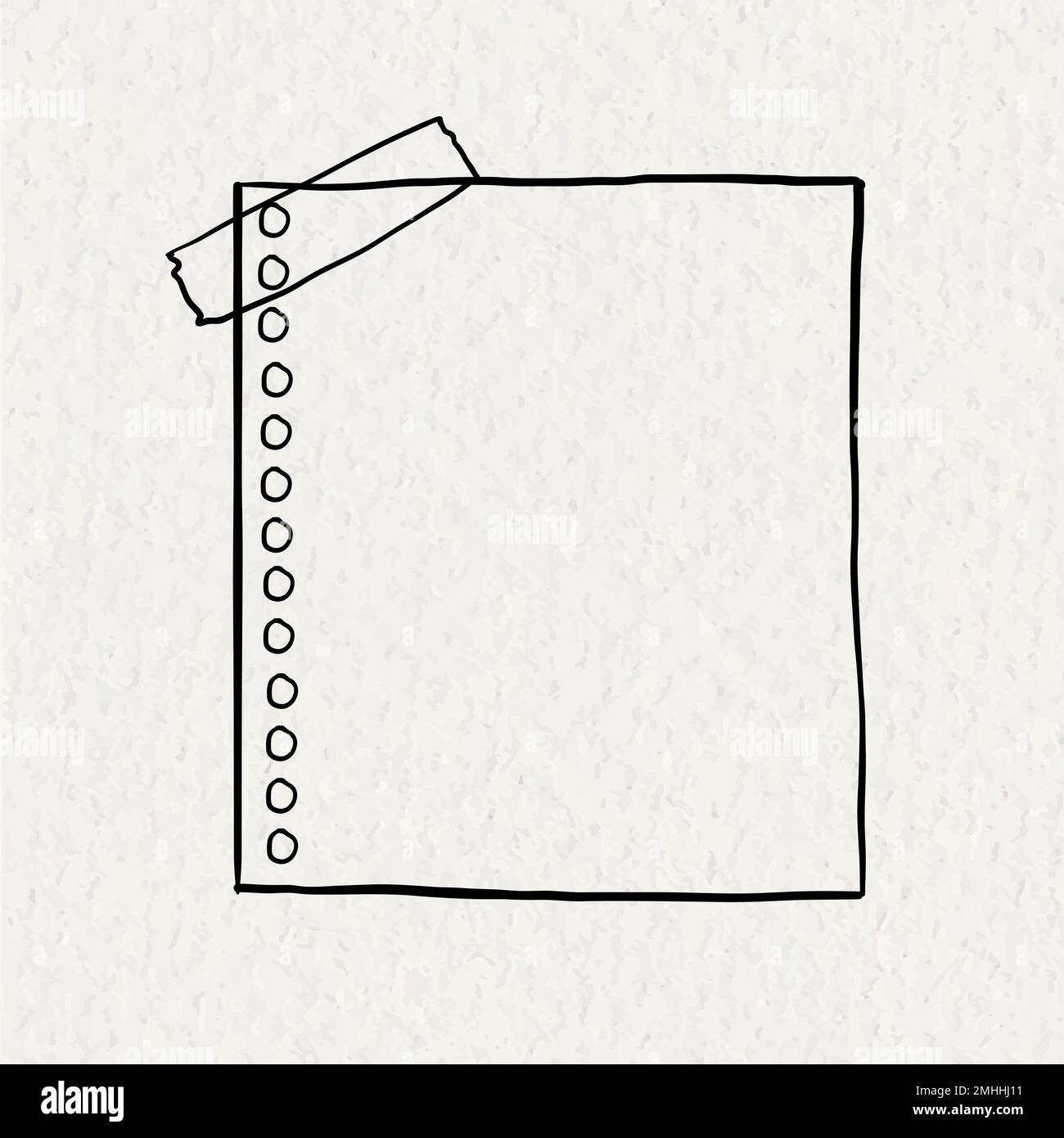 Digital note vector color paper element in hand drawn style on paper ...