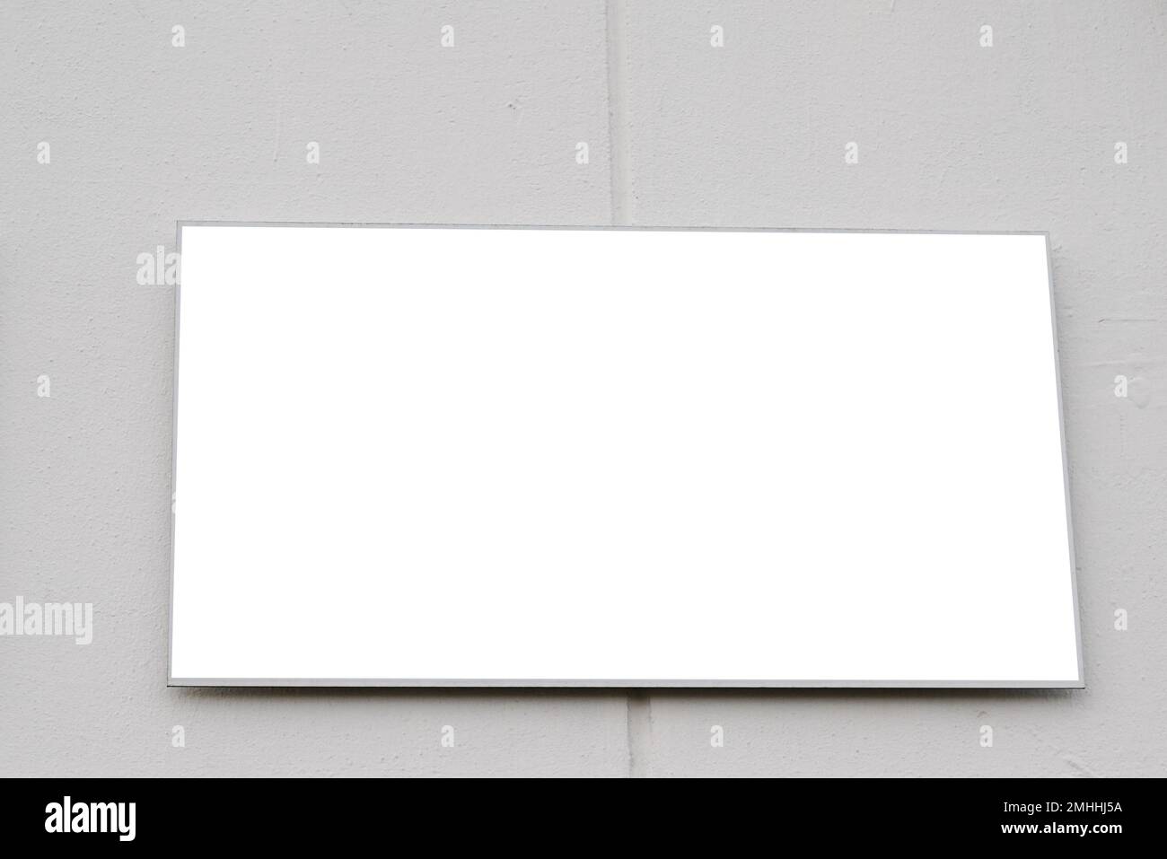 blank square empty white sign board on facade building modern architect ...