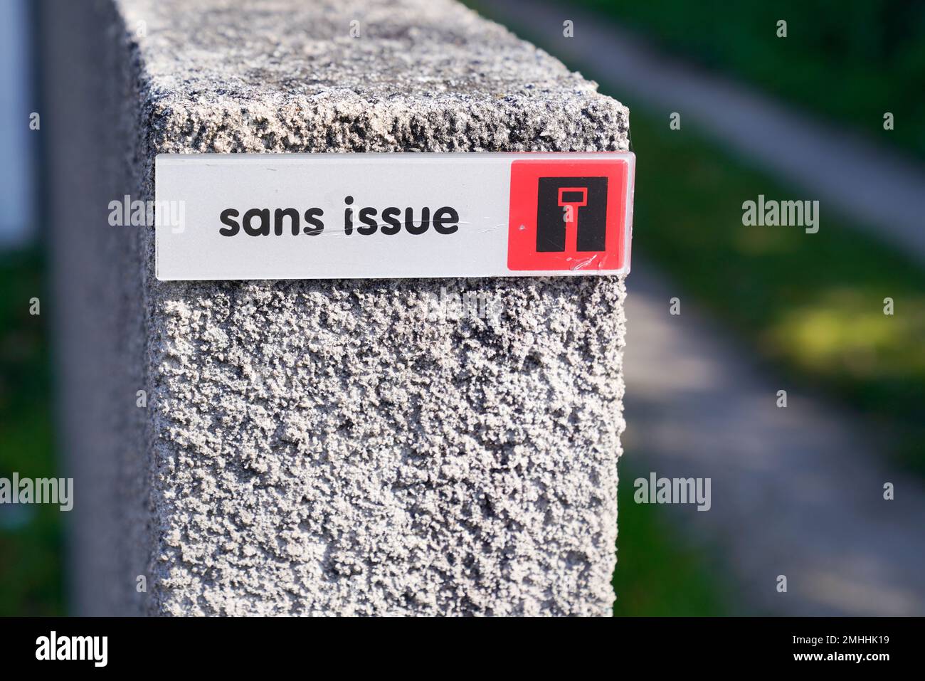 sans issue french text sign means No through road in street city Stock ...