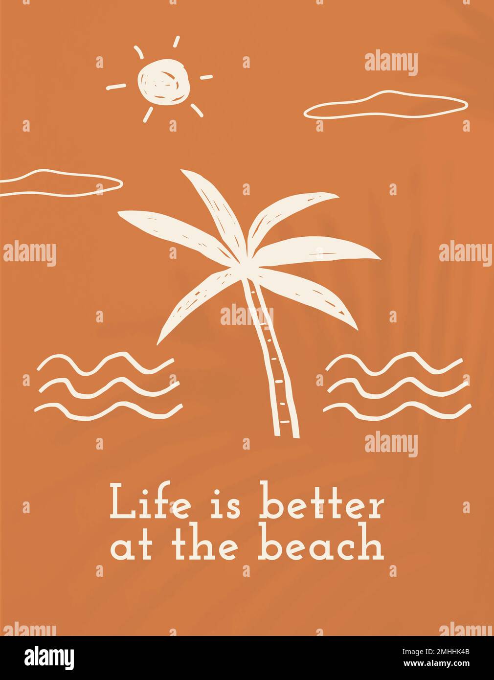 Editable summer doodle template vector with quote social media banner ...