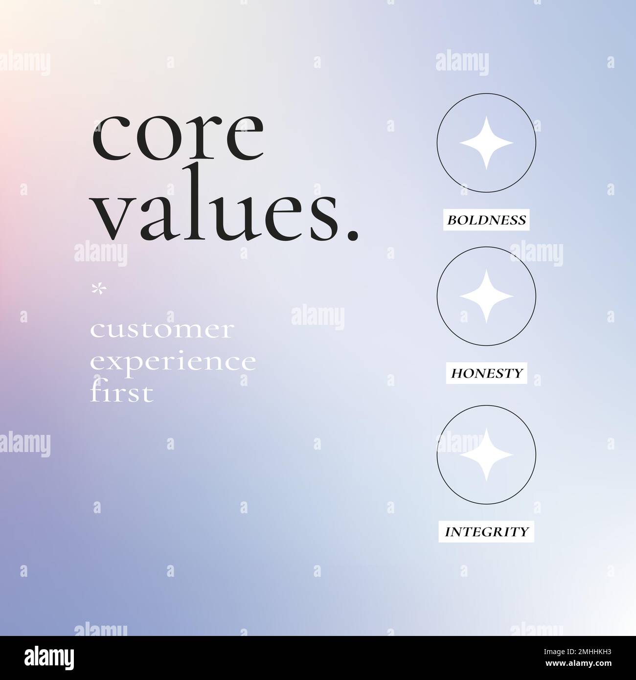 Core Values Business Vector Editable Text On Purple Gradient Background