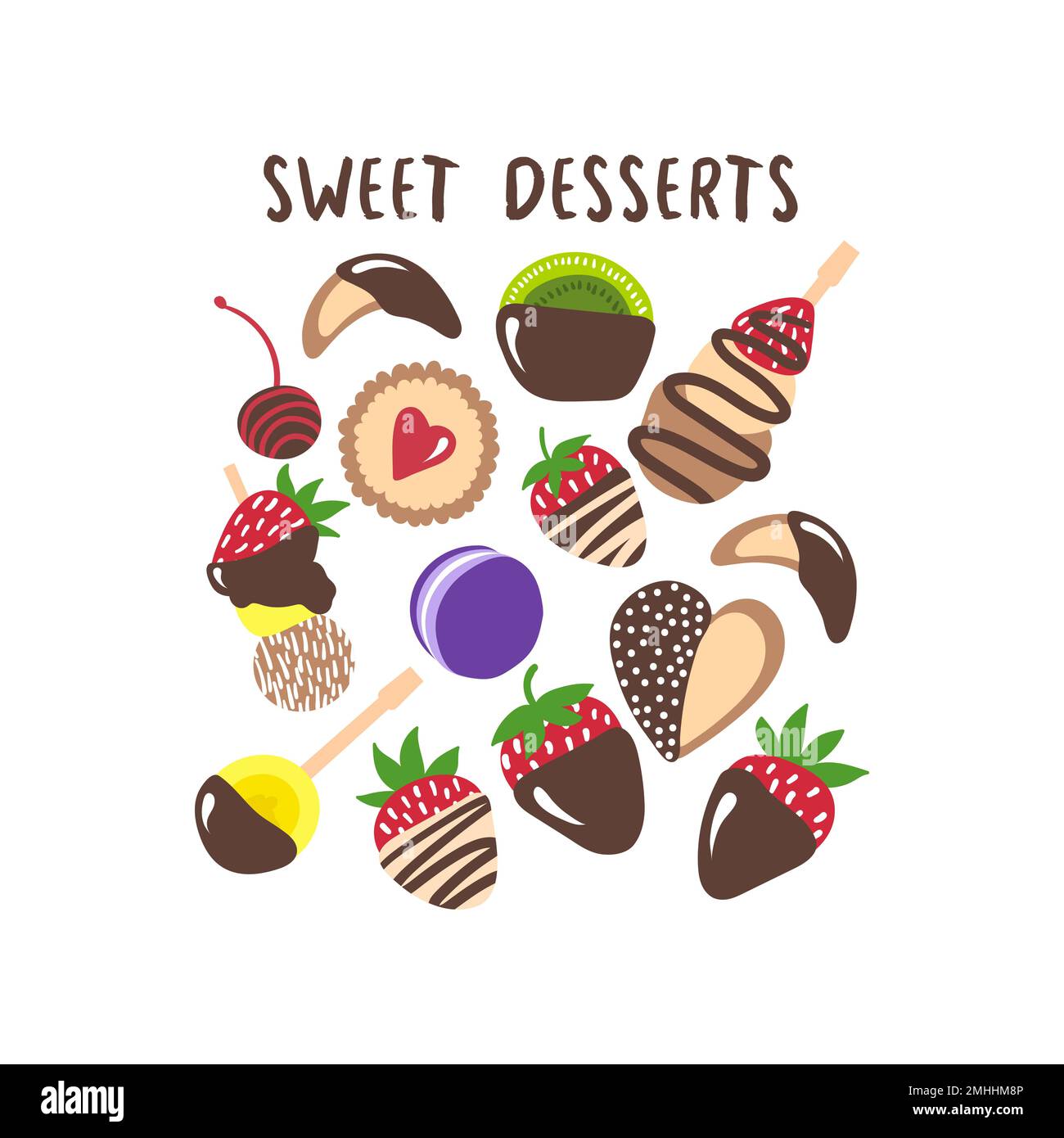 Vector chocolate sweets set Stock Vector Image & Art - Alamy