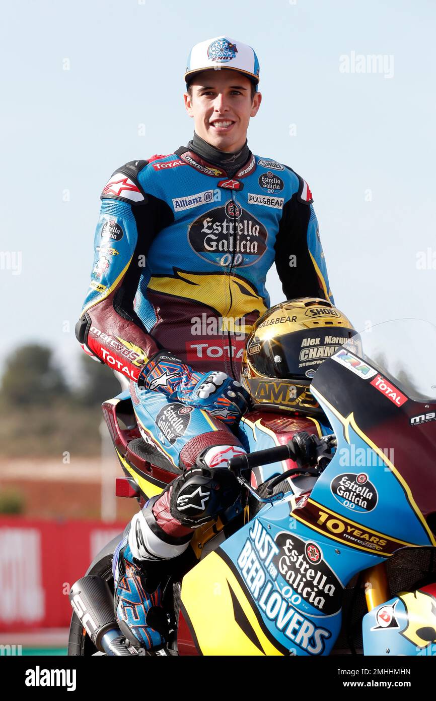 Moto2 rider Alex Marquez of Spain, the 2019 World Champion, poses ...