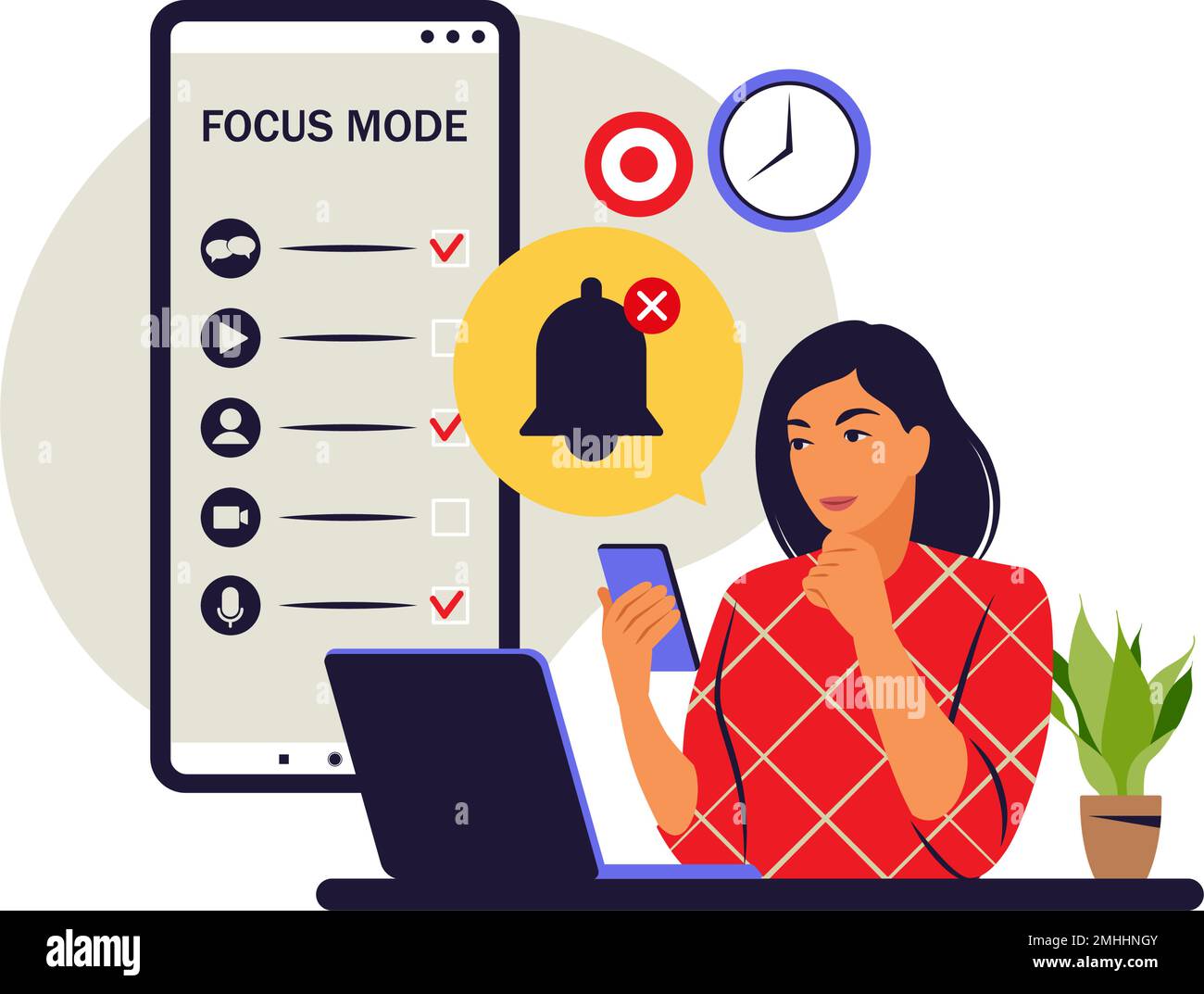 Focus of attention concept. Focus mode. Attention concentration on the ... Focus of attention concept. Focus mode. Attention concentration on the ...