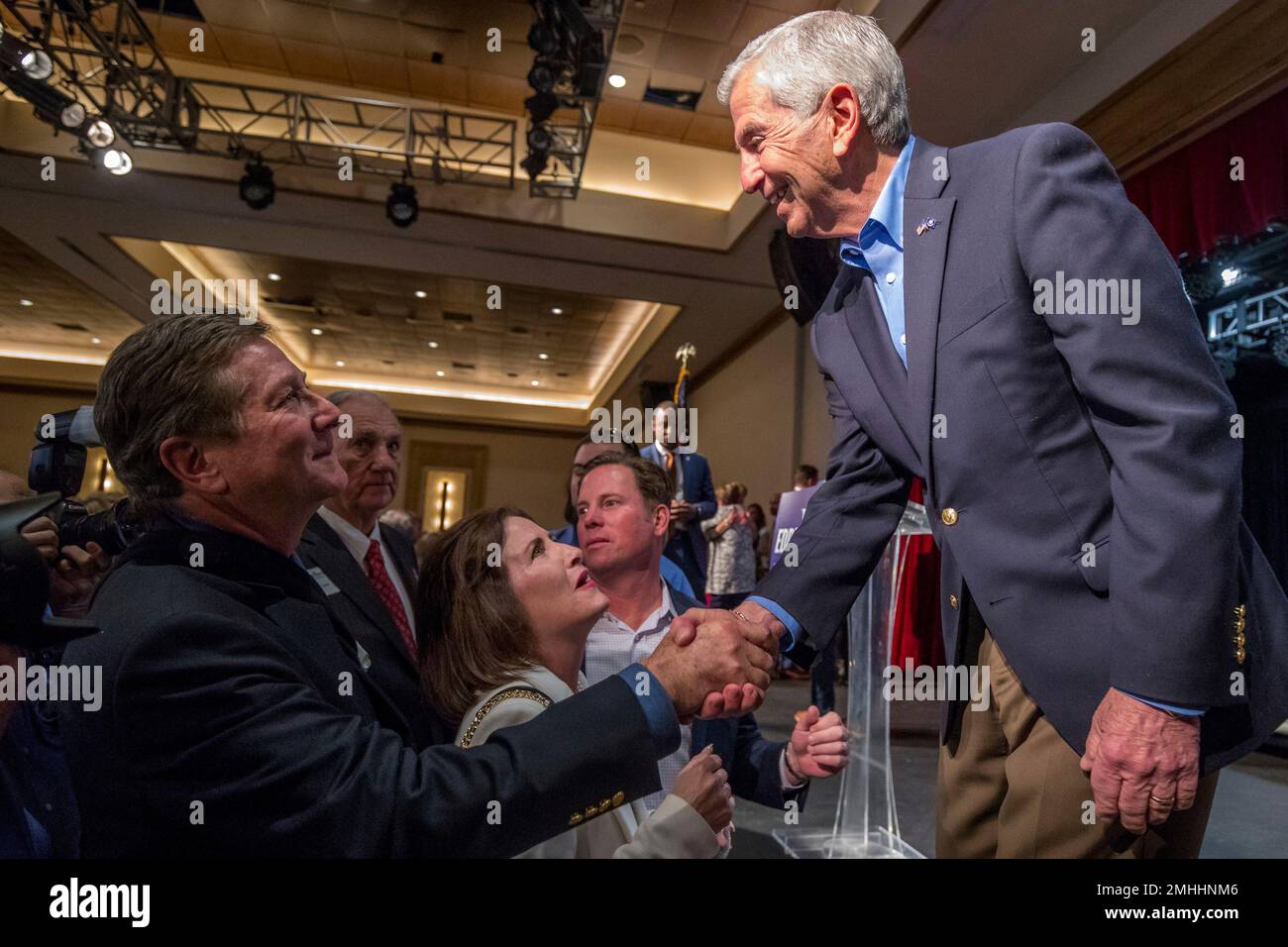 Louisiana Republican gubernatorial candidate Eddie Rispone greets ...