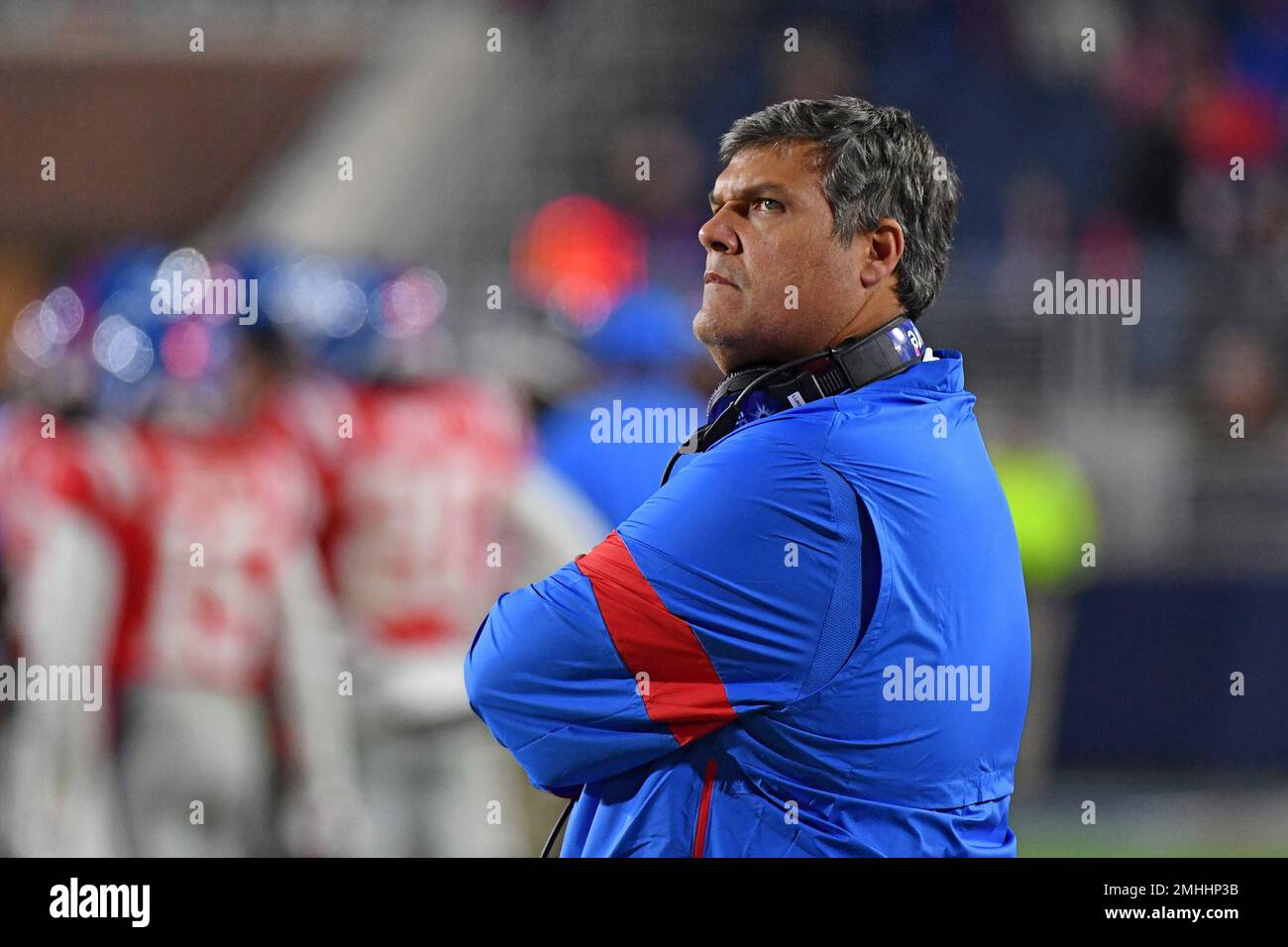Mississippi coach Matt Luke watches during the second half of the team ...