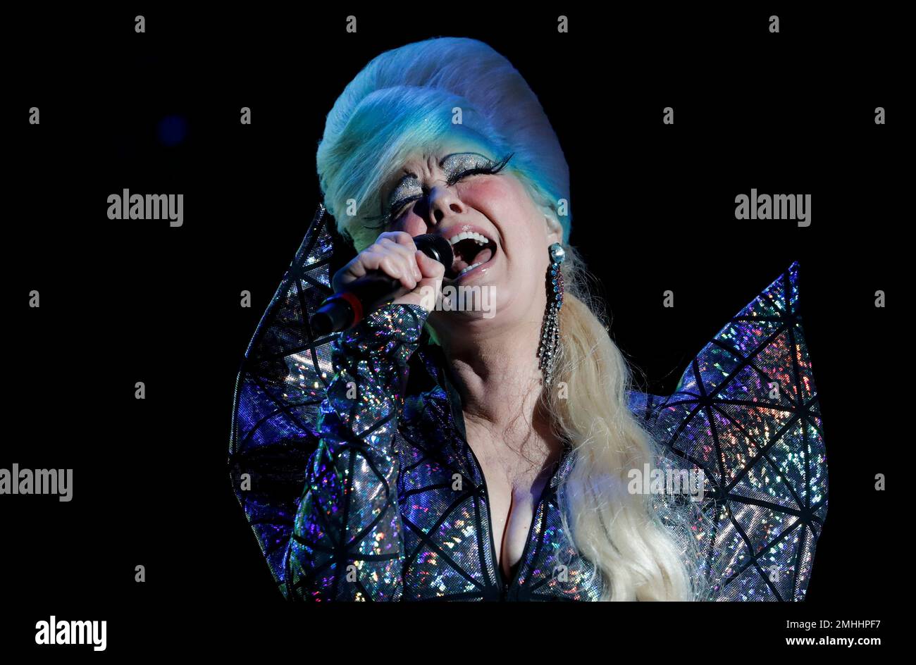 The singer Cindy Wilson, member of the American new wave rock band The ...