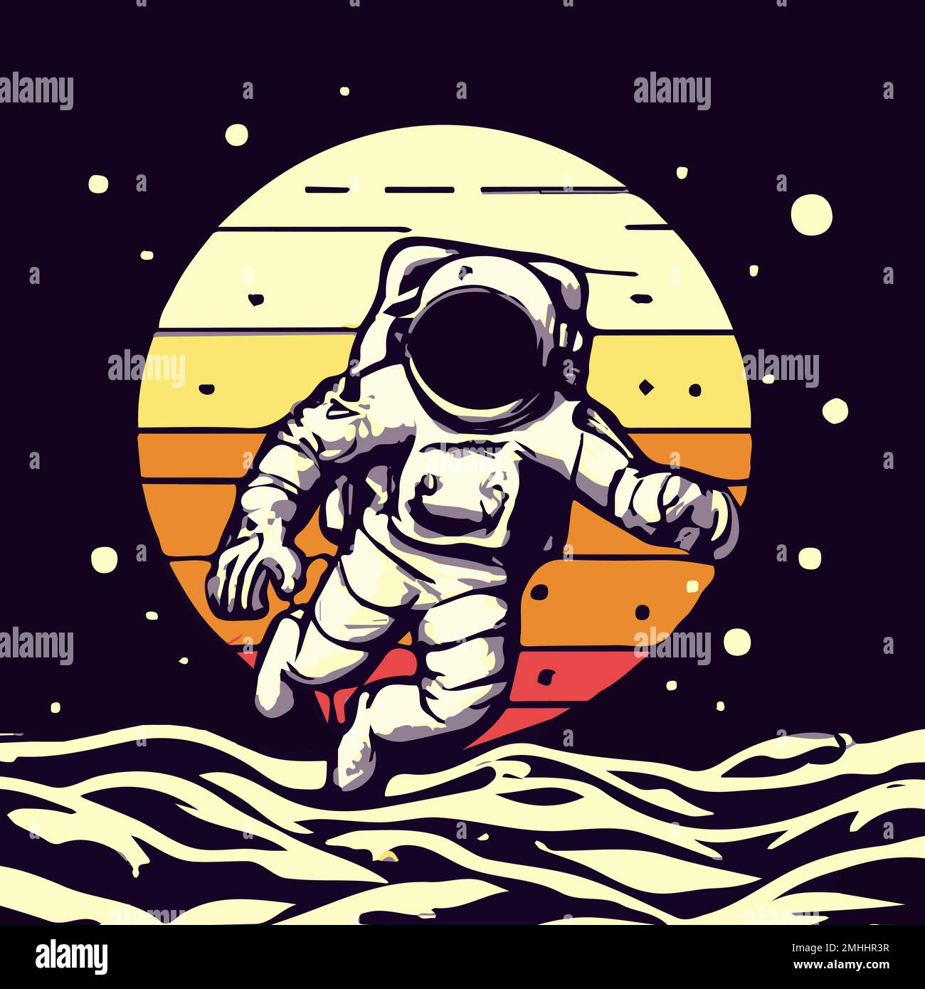 Cartoon illustration funny astronaut in hi-res stock photography and ...