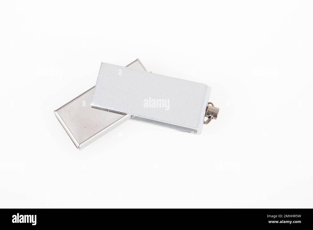 usb silver key flash memory isolated on white background Stock Photo ...
