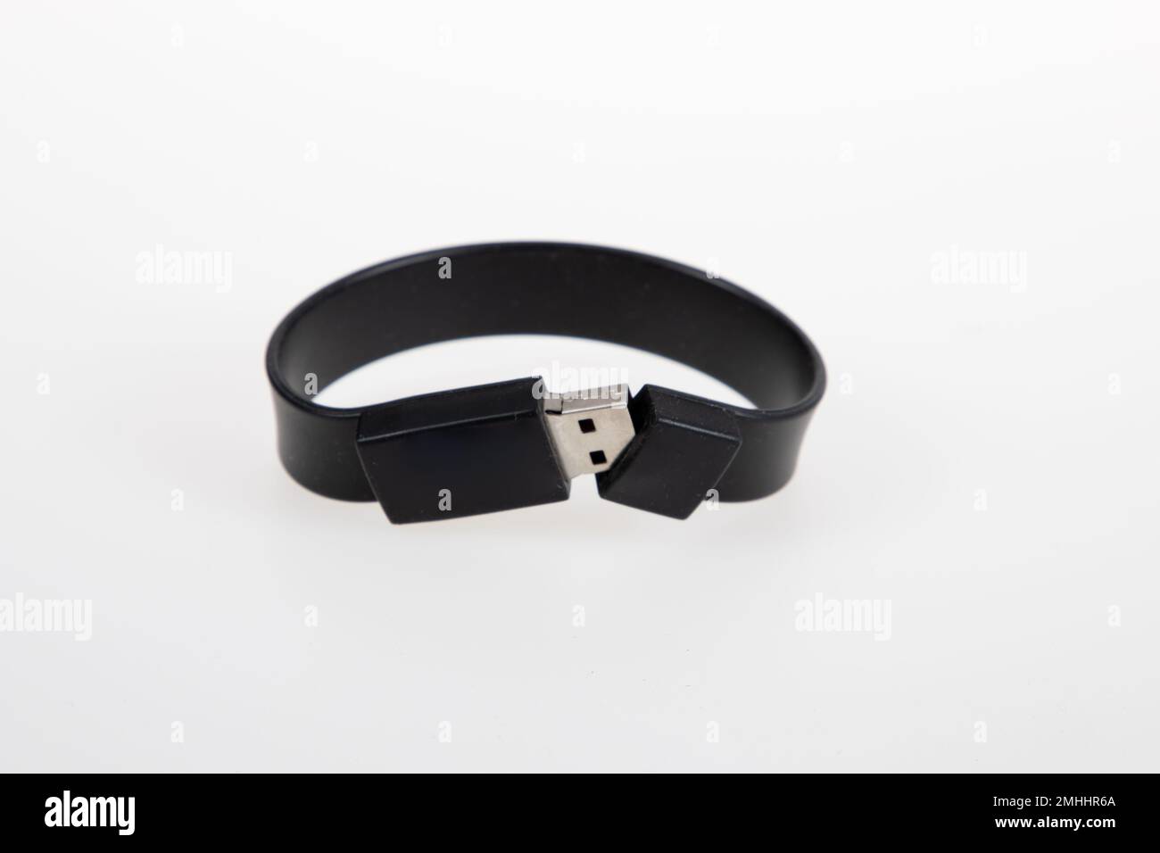 USB flash drive memory set key strap in bracelet on white background ...