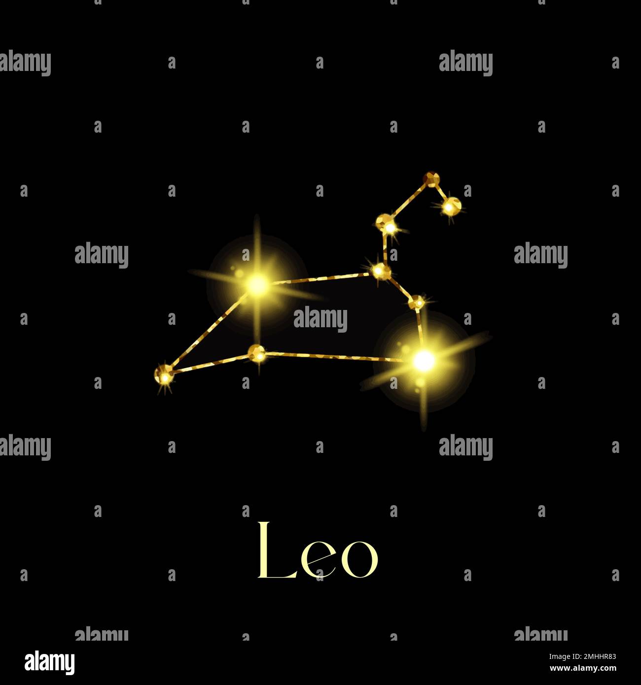 Horoscope Leo Constellations of the zodiac sign from a golden texture ...
