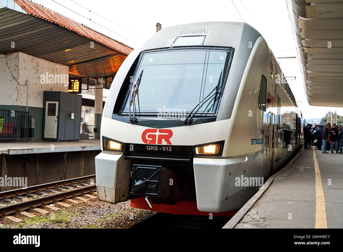 High-speed passenger train at the station in Tbilisi. Tbilisi, Georgia ...