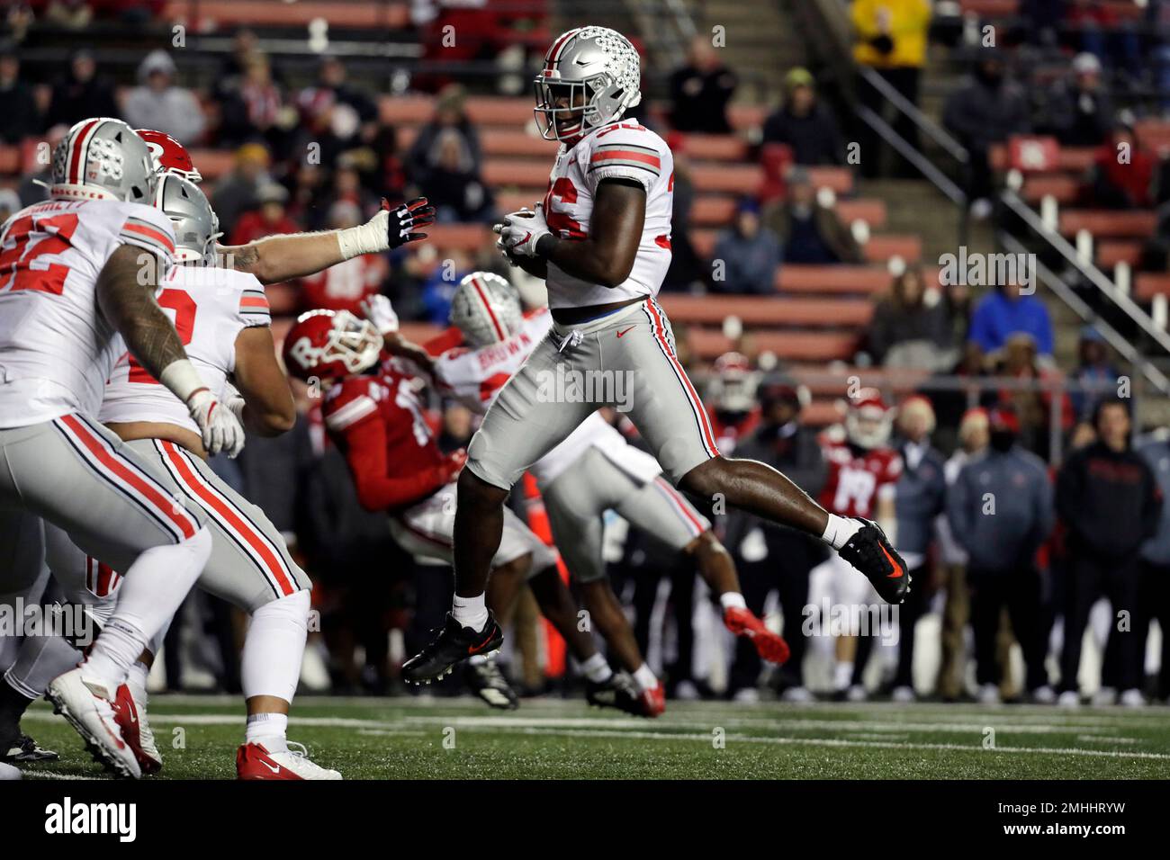 Ohio State linebacker K'Vaughan Pope intercepts a pass from Rutgers ...
