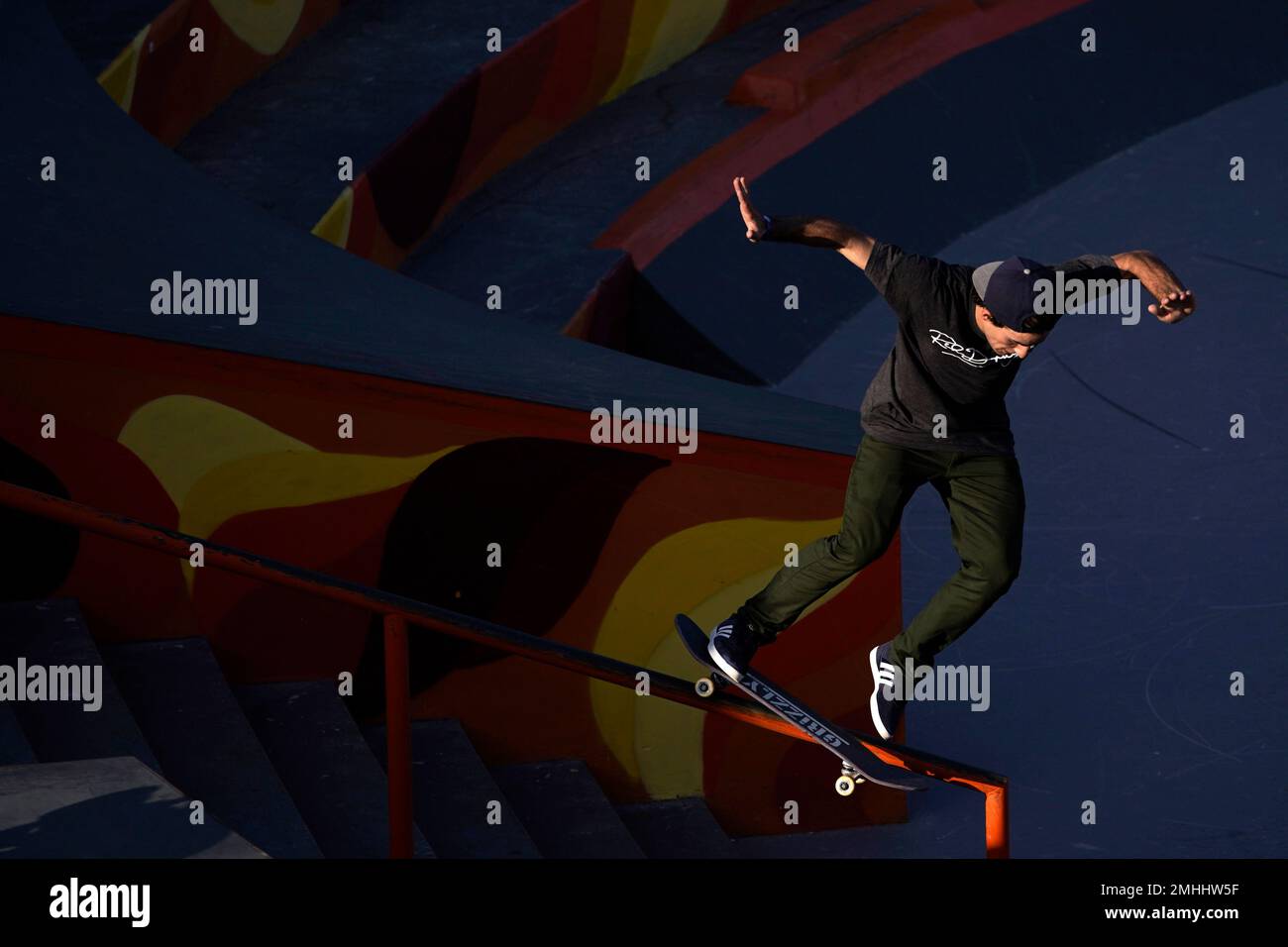 Micky Papa of Canada competes during the Skate Street World ...