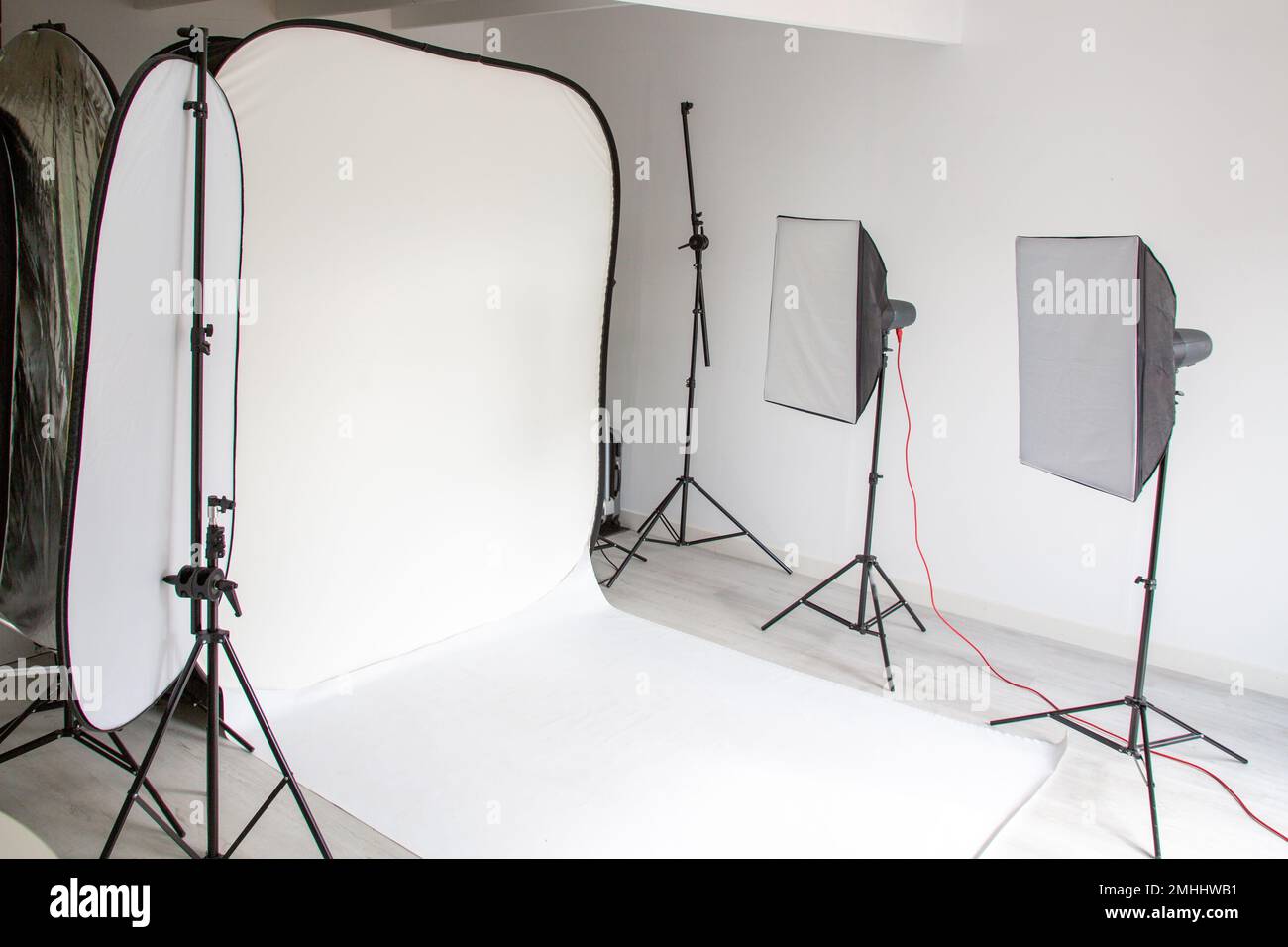 white blank empty photo studio room light interior for shooting models ...