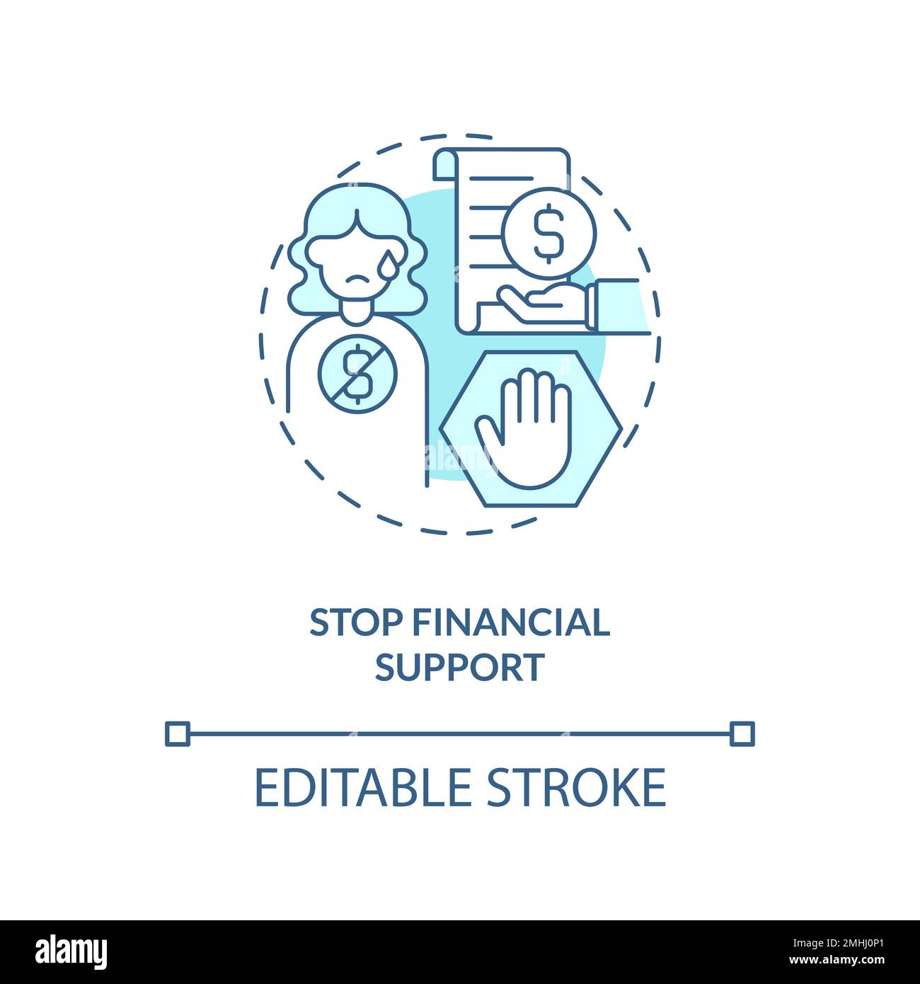 Stop financial support turquoise concept icon Stock Vector Image & Art ...