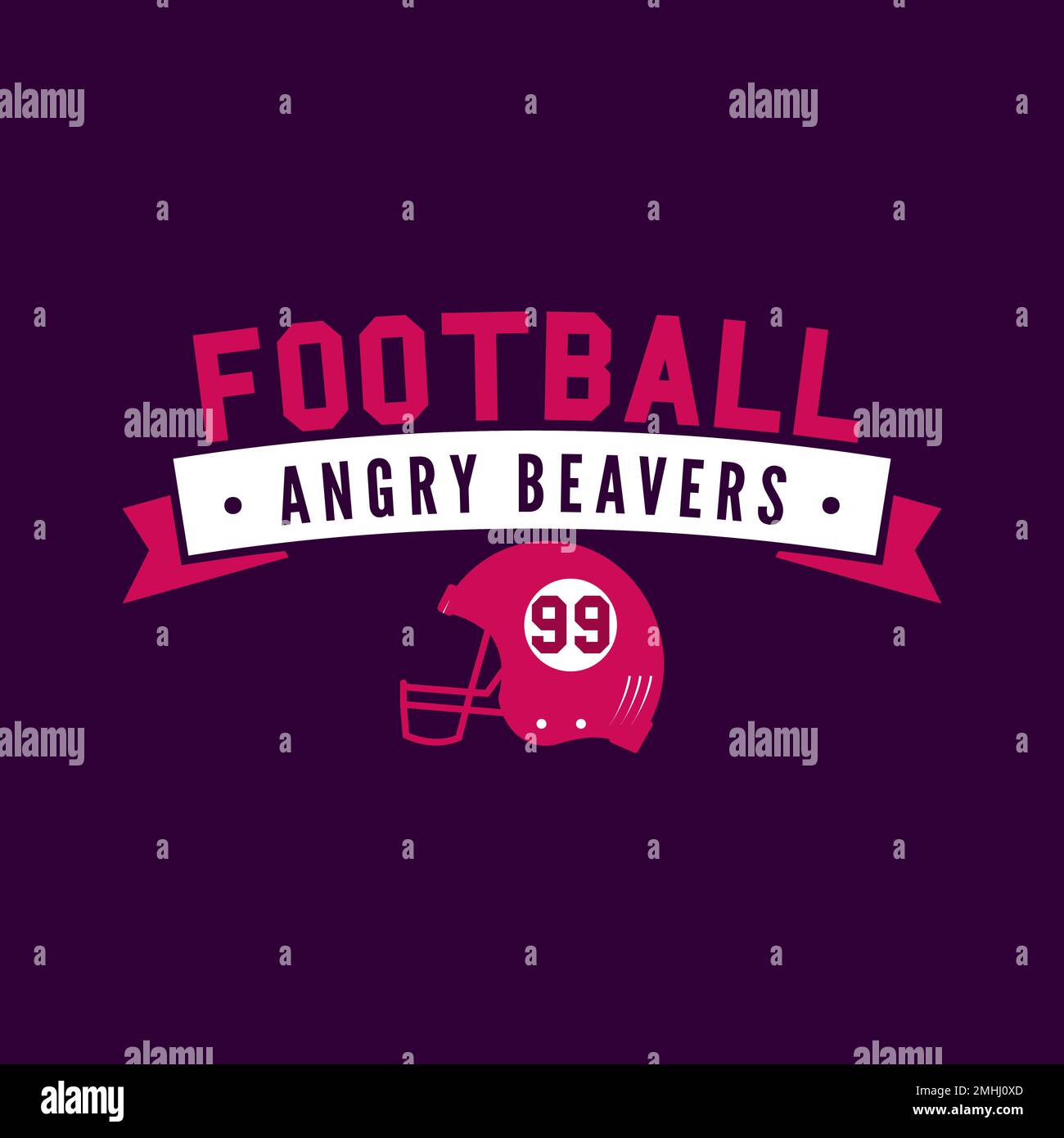 American football logo template-angry beavers. Rugby badge graphics ...