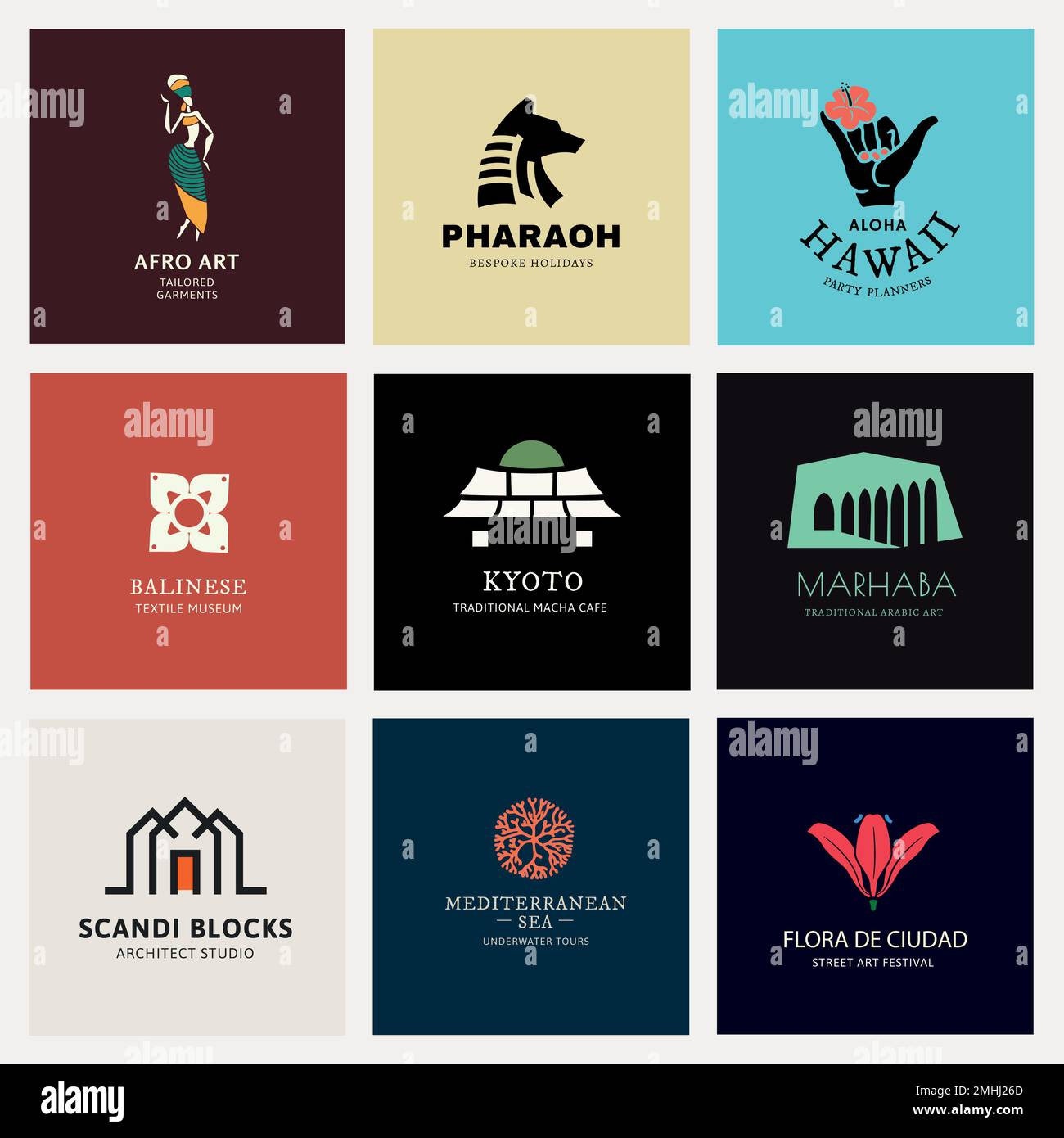 Colorful logo vector illustration for branding set Stock Vector Image ...