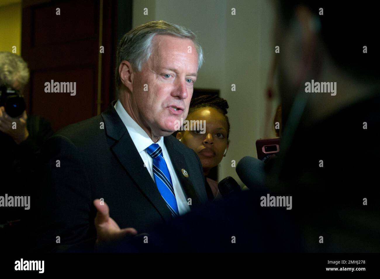 Rep. Mark Meadows R-N.C, speaks to reporters on his way to listens to ...