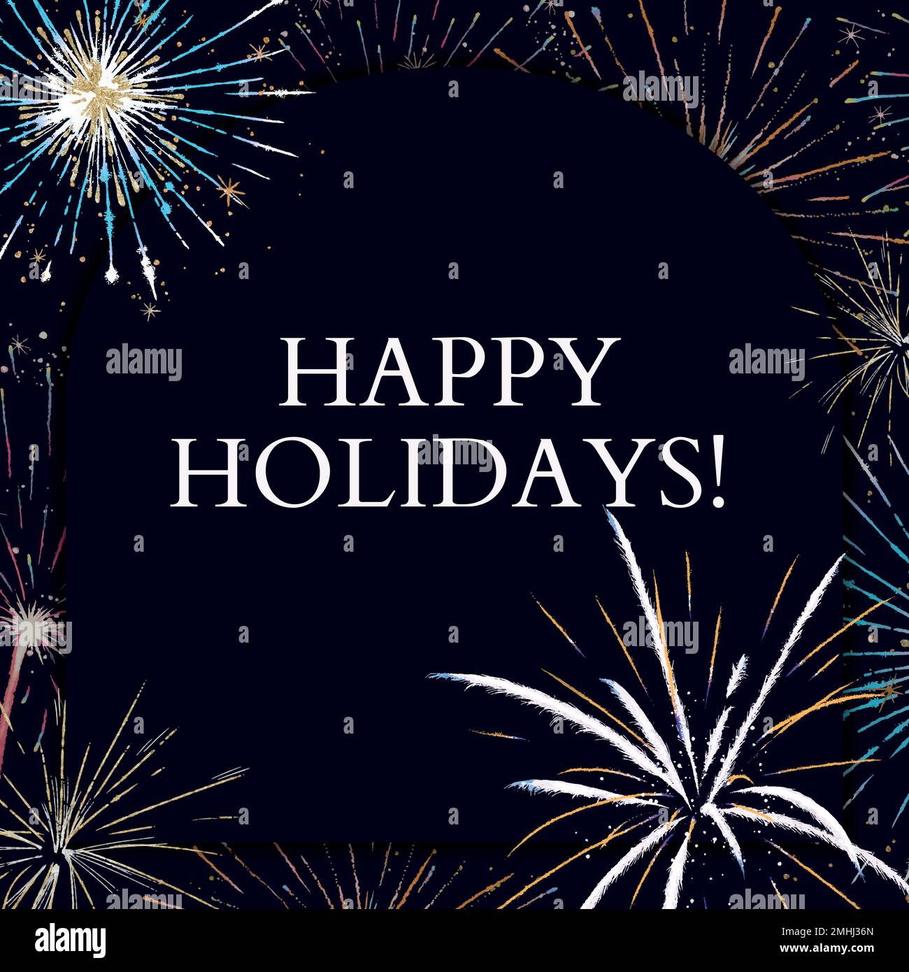 Shiny fireworks template vector for social media post with editable ...