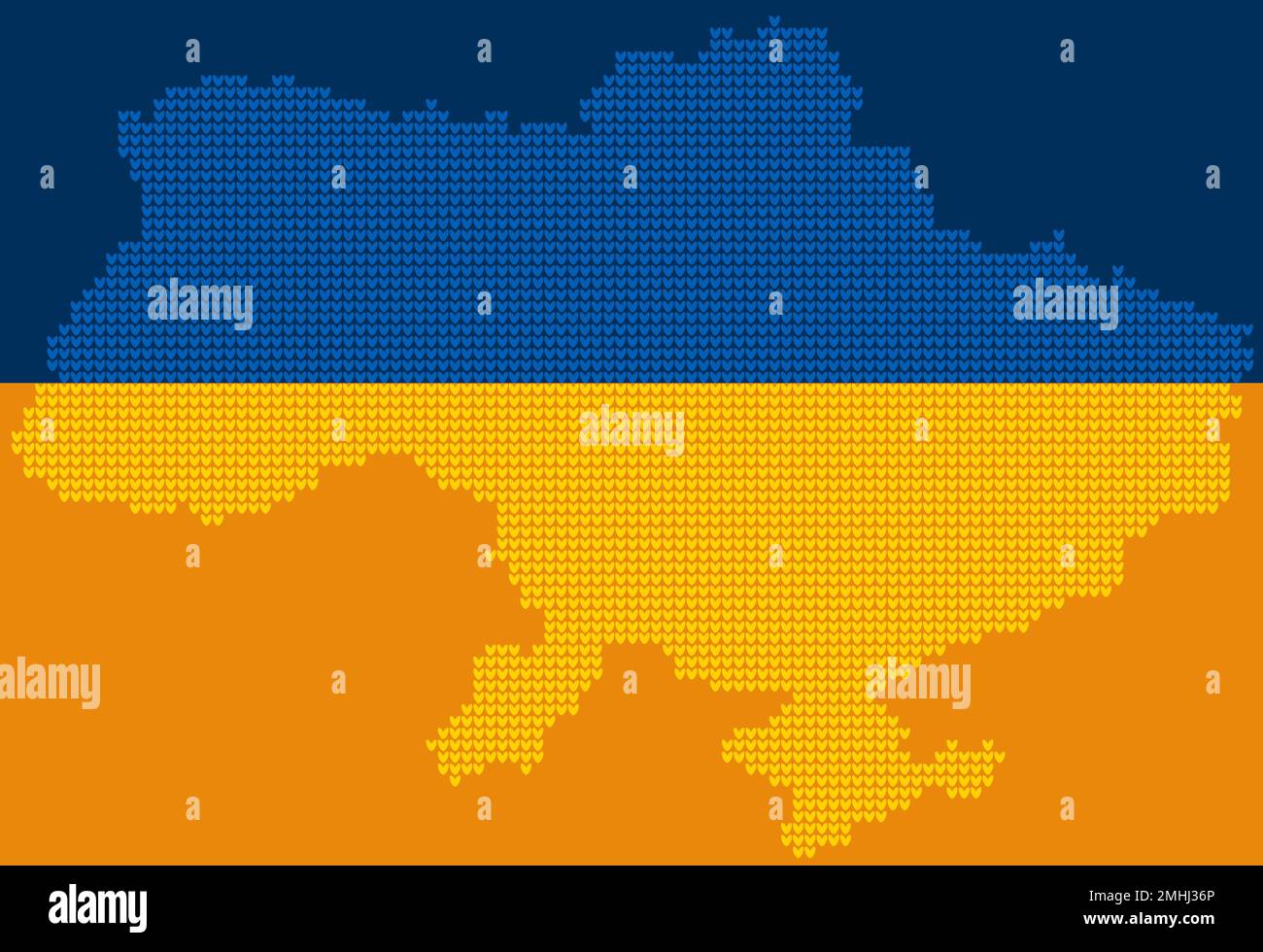 Textured Ukrainian geographical map made of knitting texture in ...