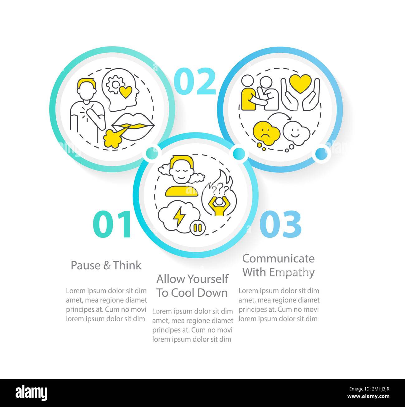 Resolve conflicts with teen circle infographic template Stock Vector ...