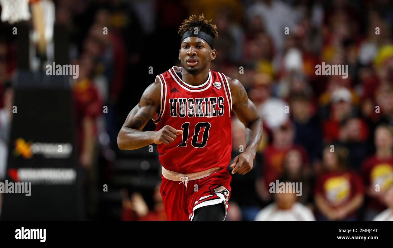 Northern Illinois guard Eugene German runs up court during the first ...
