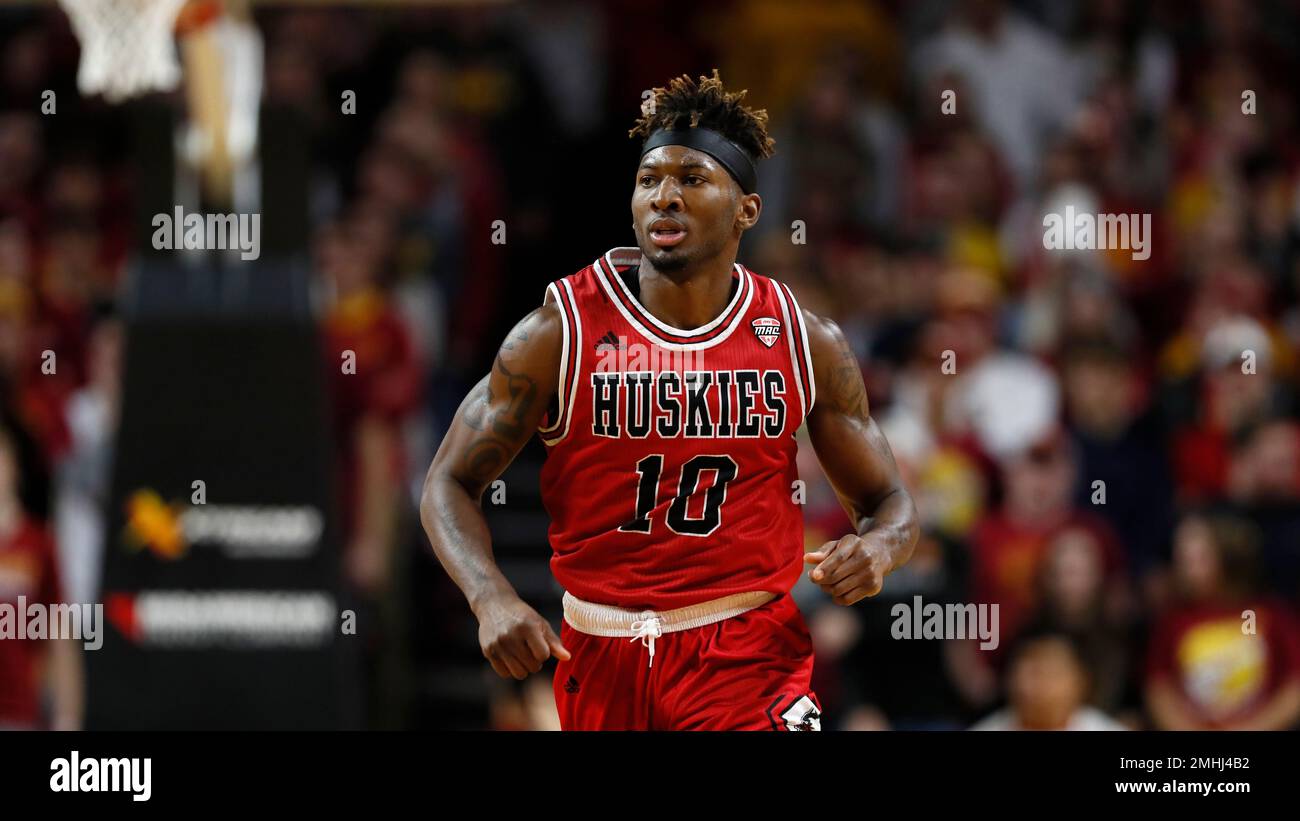 Northern Illinois guard Eugene German runs up court during the first ...