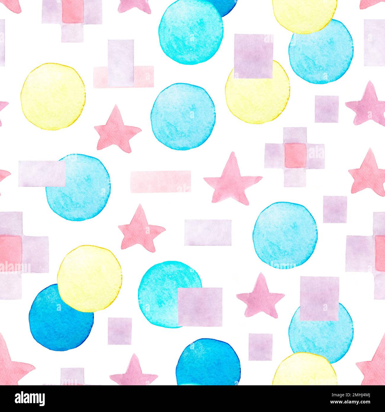 Abstract Digital Paper, Watercolor Kids endless Pattern, Pink and blue ...