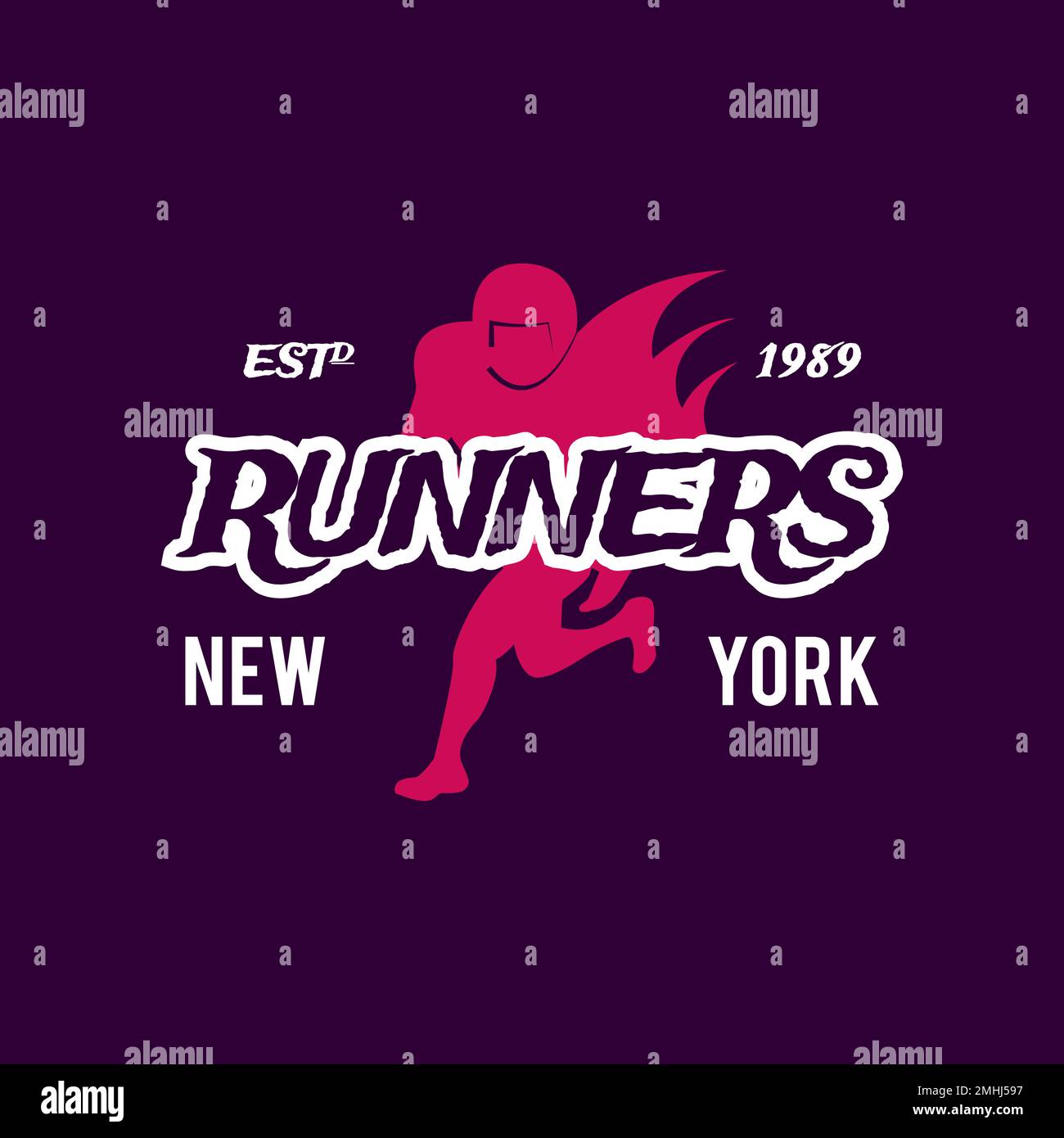 American football logo template-runners with player. Rugby badge ...