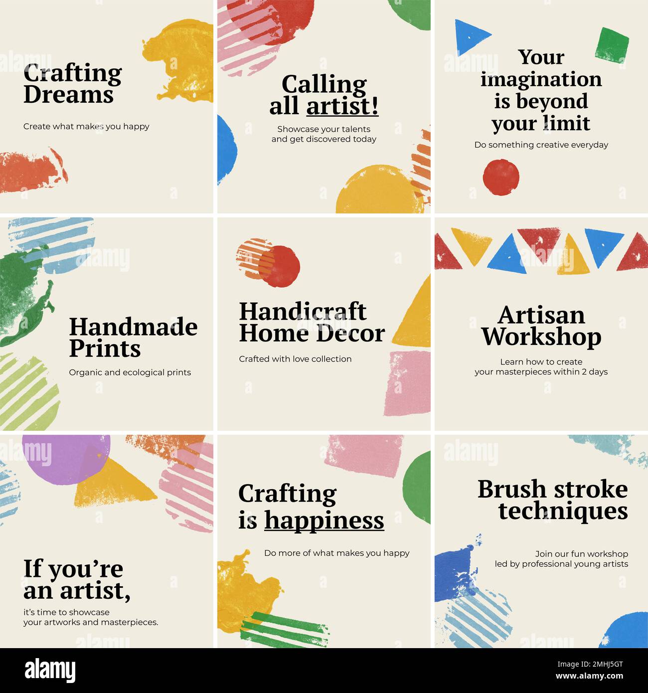 Handicraft themed template vector on paint stamp background Stock ...