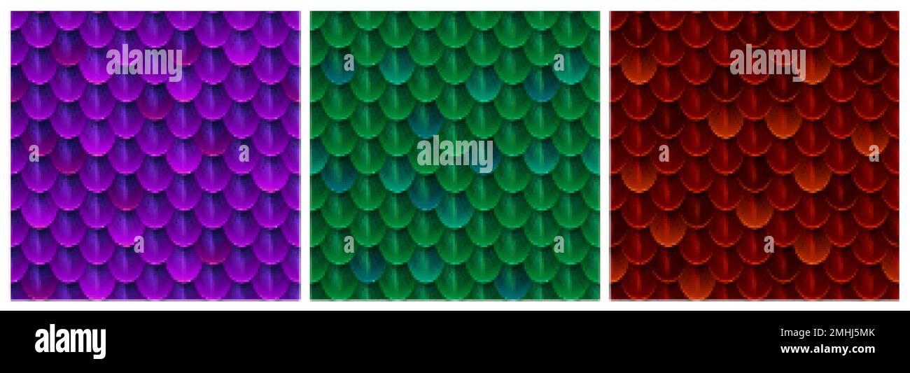 Textures of dragon scale, snake skin. Seamless patterns of purple ...