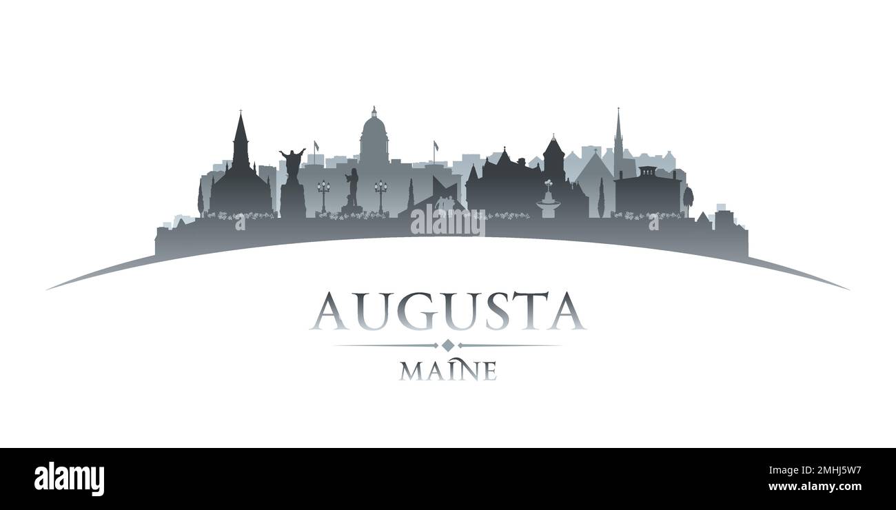 Augusta Maine city skyline silhouette. Vector illustration Stock Vector ...