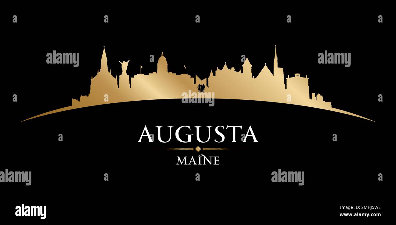 Augusta Maine city skyline silhouette. Vector illustration Stock Vector ...