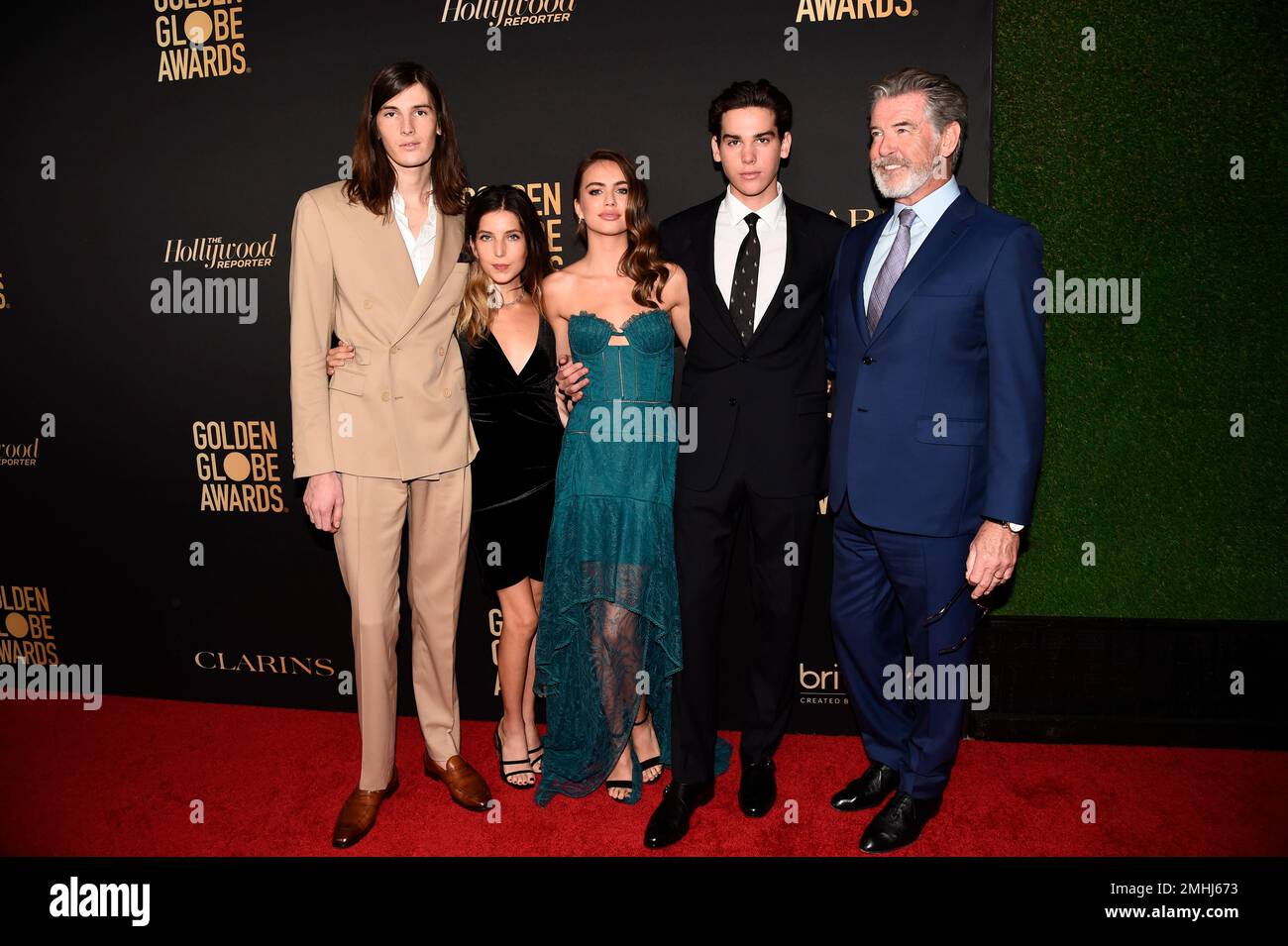 From left to right, Dylan Brosnan, Avery Wheless, Paris Brosnan, and ...