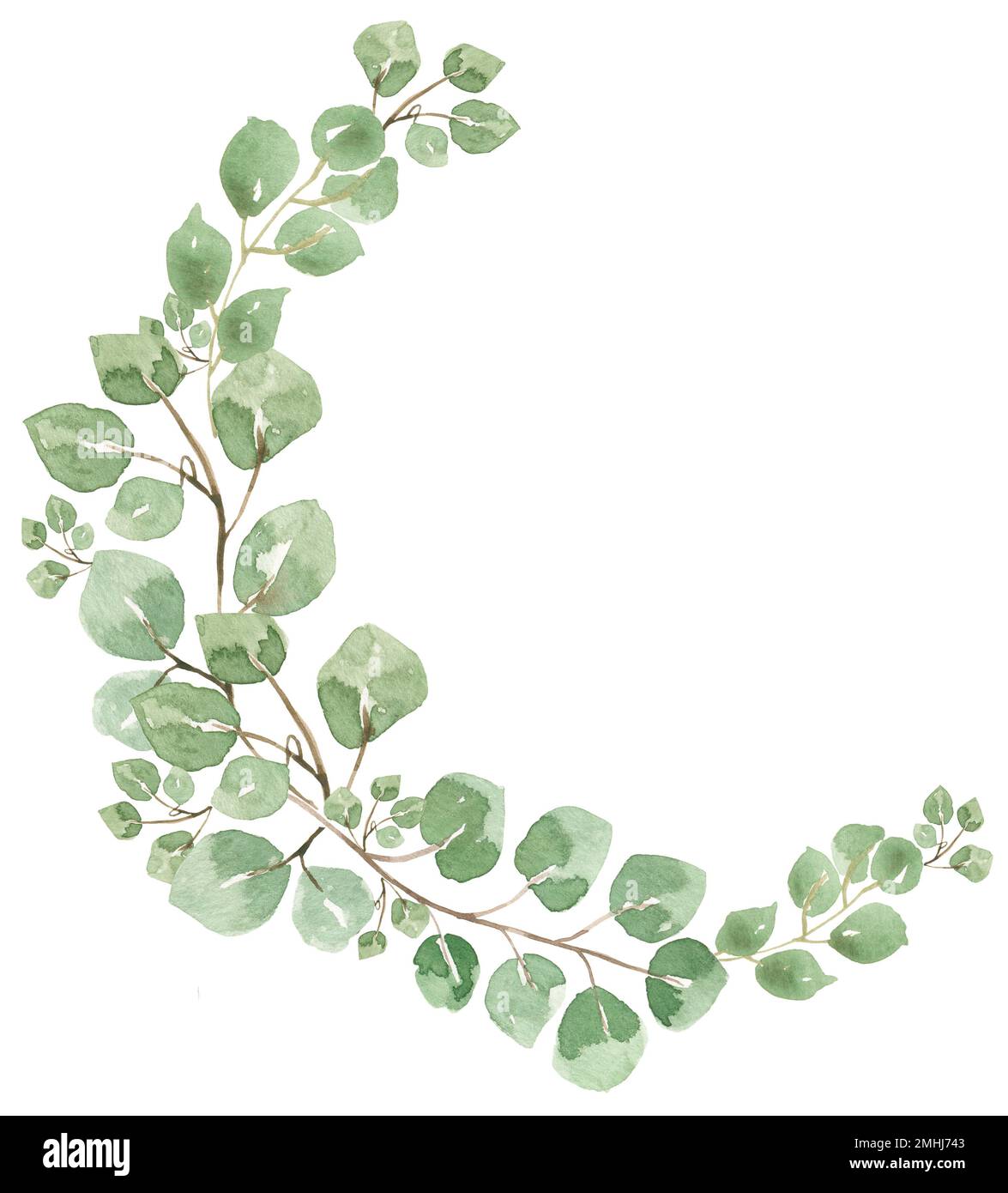 Watercolor Greenery Border Clip Art