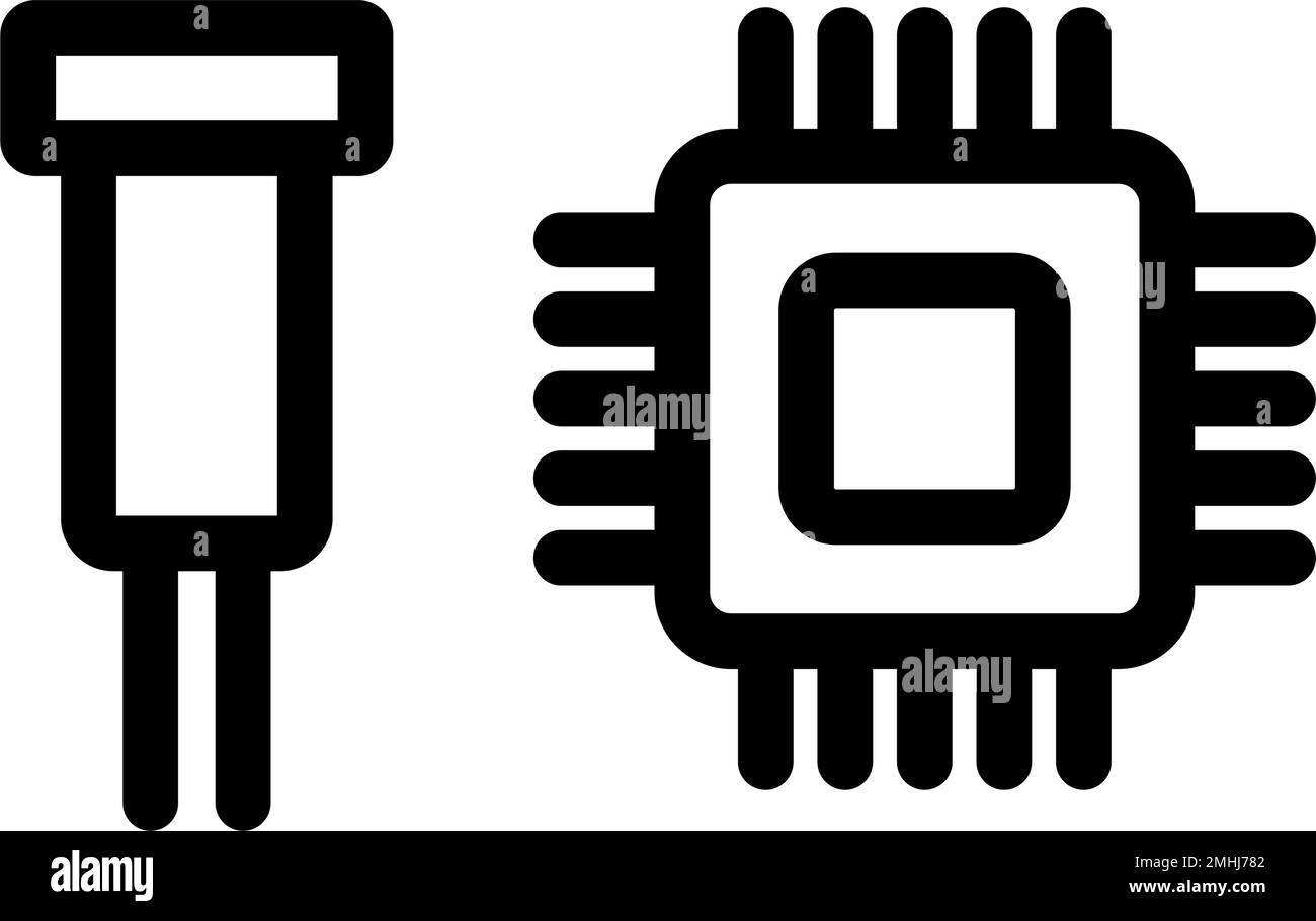 Capacitor And Cpu Icon Set Electronic Component Icons Editable Vector Stock Vector Image And Art