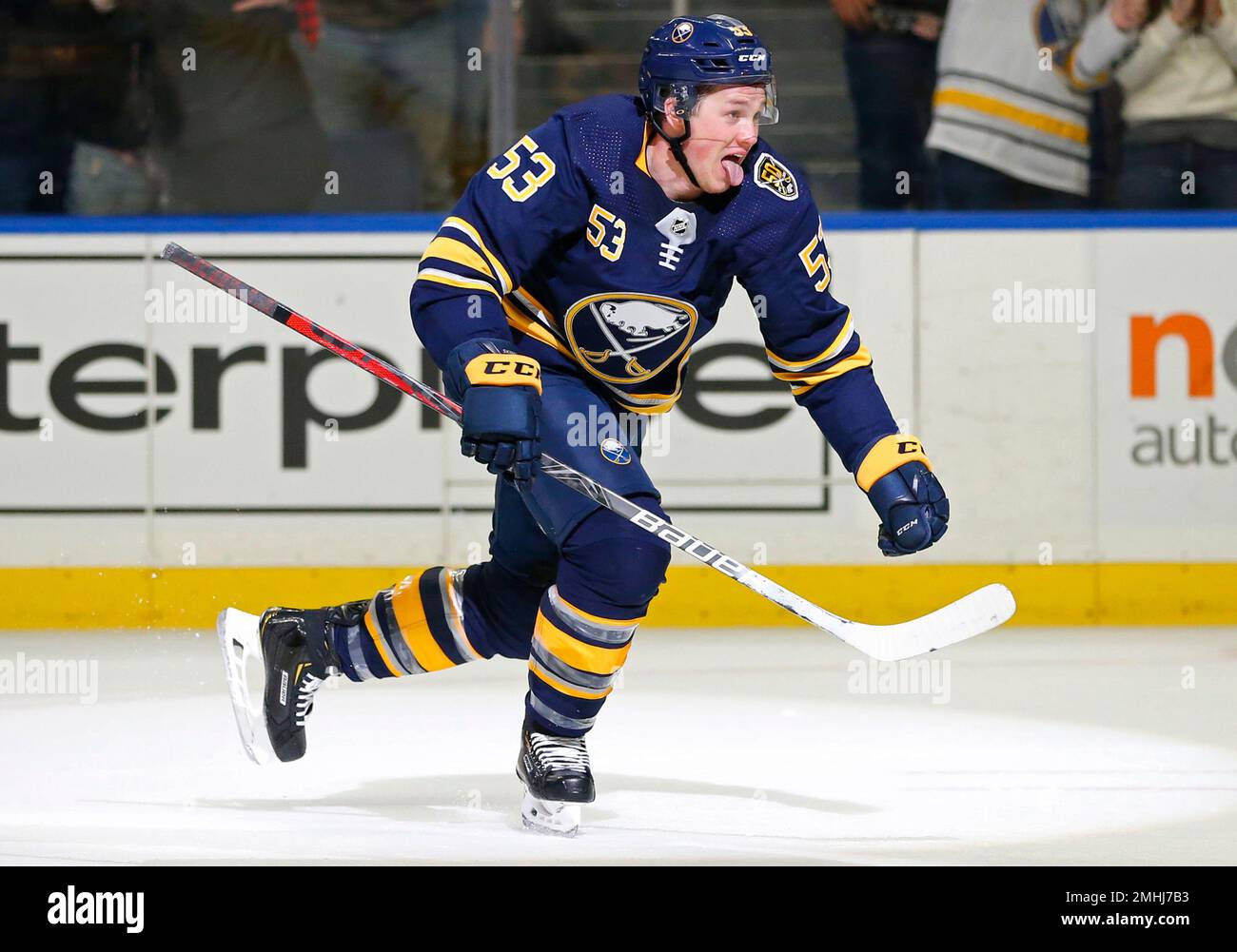 Buffalo Sabres forward Jeff Skinner (53) celebrates his goal during the ...
