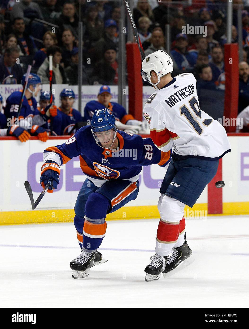 New York Islanders center Brock Nelson (29) and Florida Panthers ...