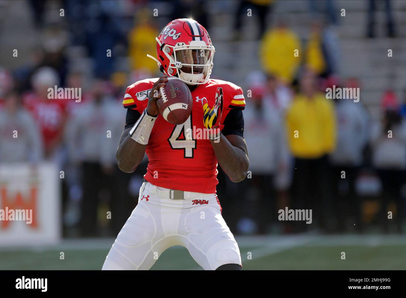 Maryland quarterback Lance LeGendre looks to pass against Michigan ...