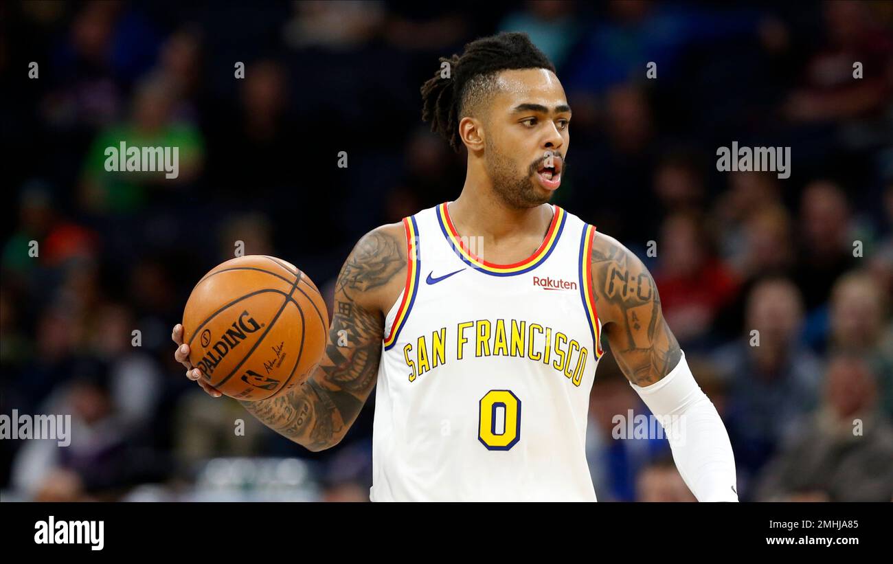 Golden State Warriors' D'Angelo Russell plays in an NBA basketball game ...