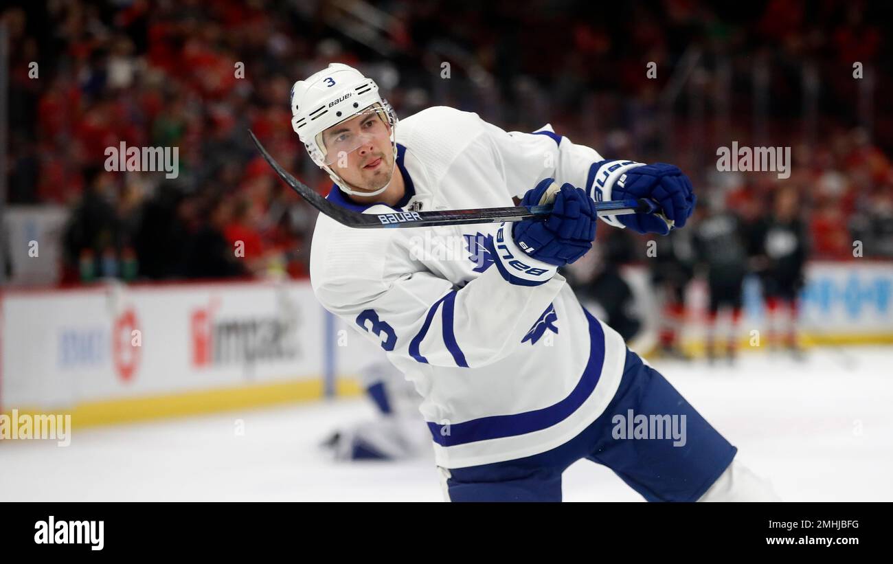 Toronto Maple Leafs' Justin Holl before the start of NHL hockey game ...