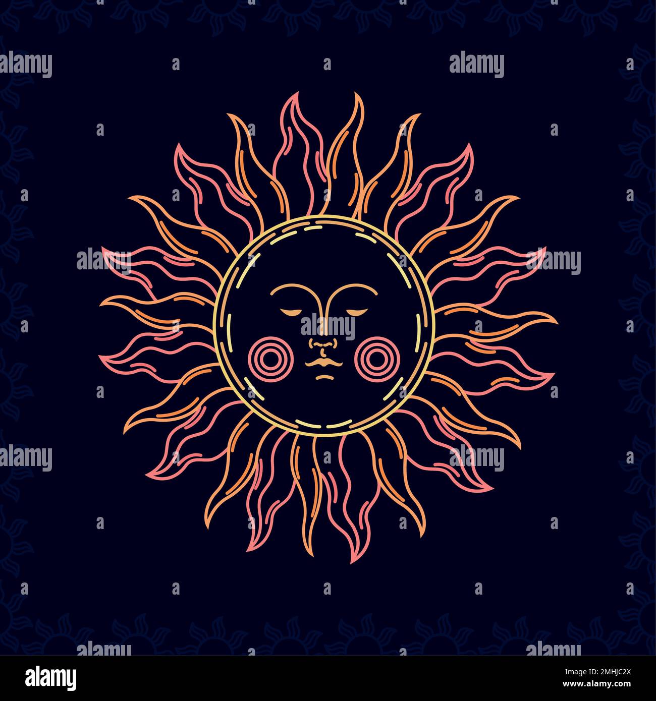 Sun face esoteric style Stock Vector Images - Alamy
