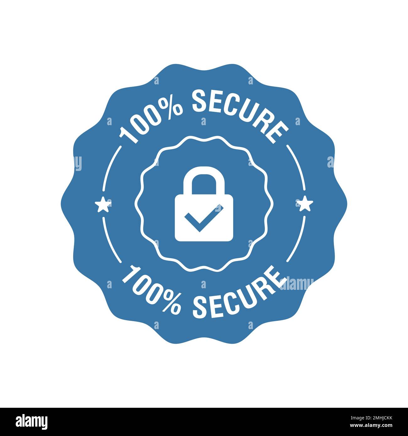 100 percent secure protection vector label. Badge or button for ...