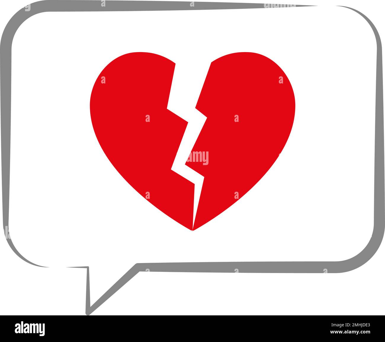 Speech bubble with broken heart. Vector illustration. Flat Stock Vector ...