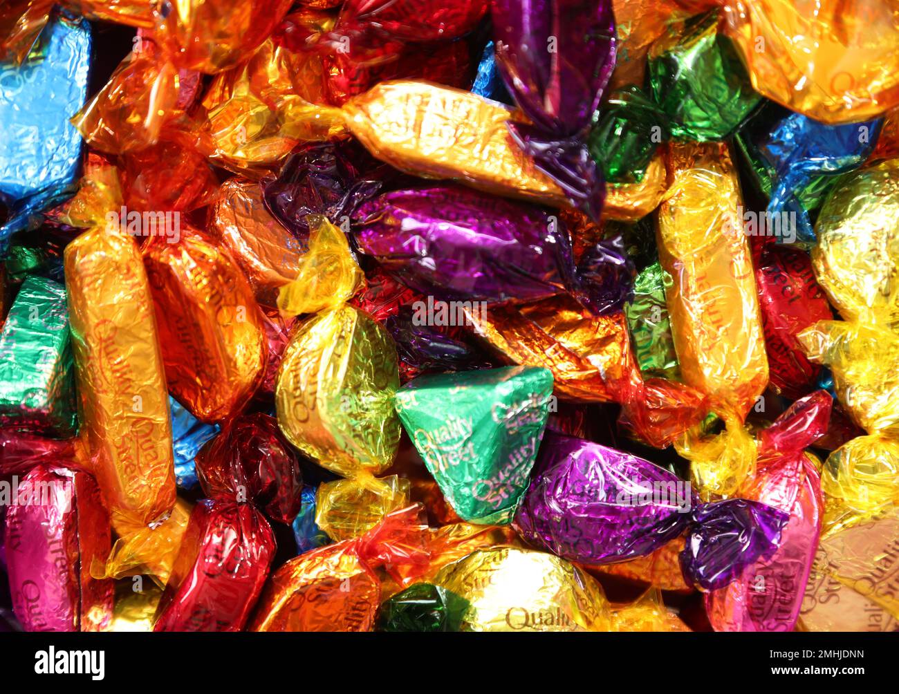 Quality Street chocolates, manufactured by Nestle, in their colourful ...