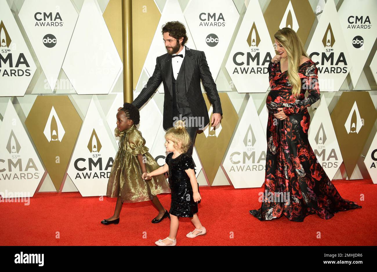 Willa Gray Akins, from left, Ada James Akins, Thomas Rhett, and Lauren ...