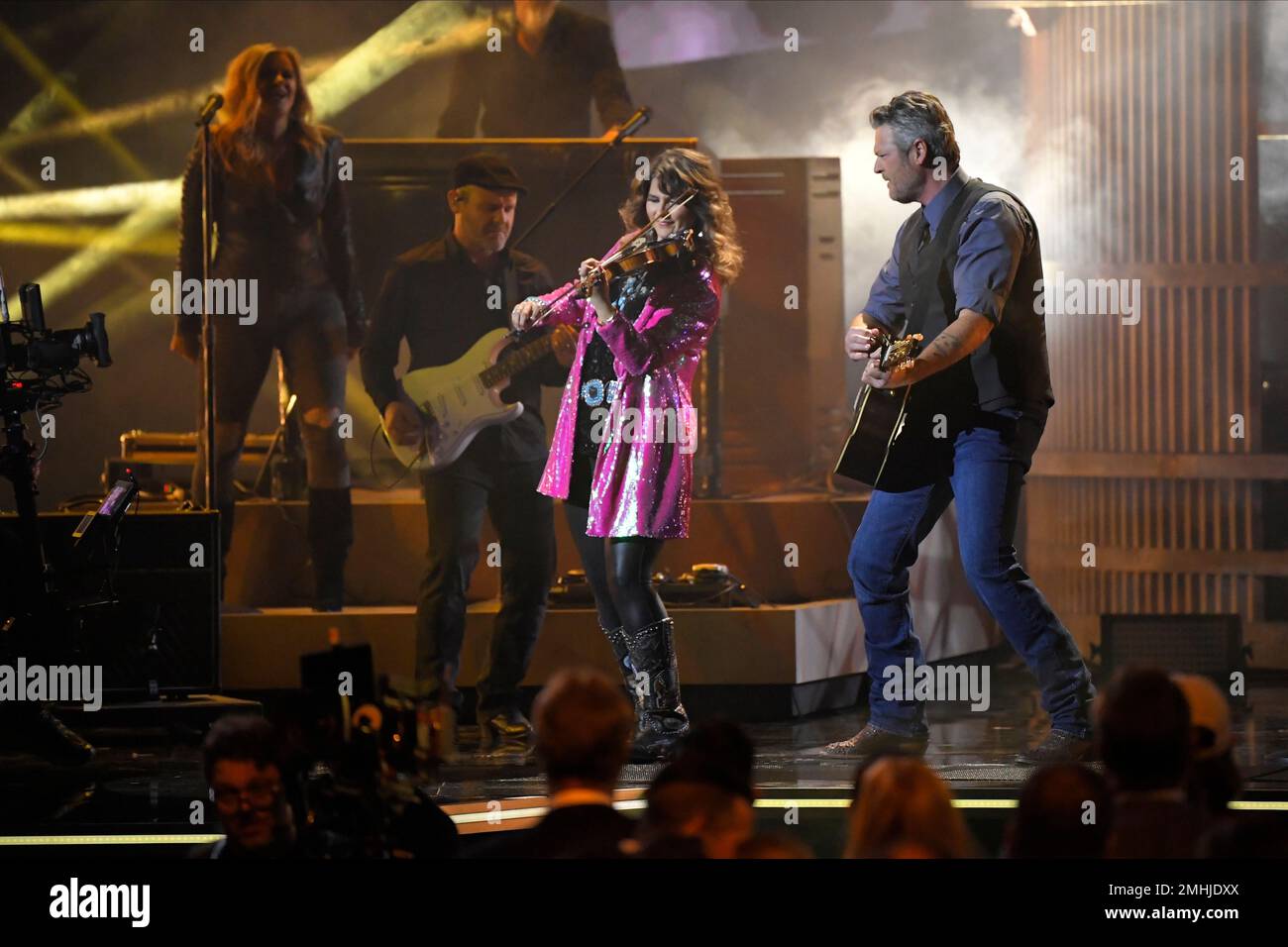 Jenee Fleenor, left, and Blake Shelton perform "God's Country" at the ...